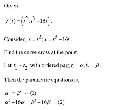 Answered Consider The Parametric Curve In The Bartleby