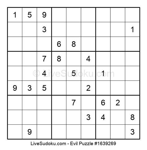 Evil Sudoku Online 1639269 Live Sudoku