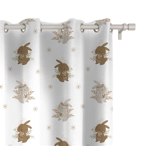 Zasłona dla dzieci BUNNY BLISS wzór D zajączki w kwiatuszkach DECORDRUK
