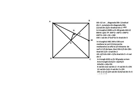 Se Da Patratul Abcd Cu Ab 12 Cm M Mijlocul Lui BC Si Ac Se