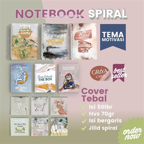 Jual Notebook Bloknote Motivasi Sukses Buku Spiral Buku Catatan