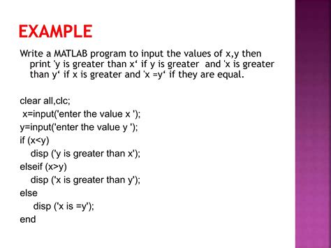 Conditional Control In Matlab Scripts Pptx