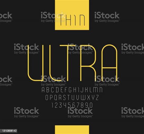 Font Dari Garis Ultra Tipis Bulat Alfabet Sederhana Yang Trendi Sans