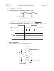 Sample Midterm Pdf Ece Midterm Exam Practice Questions Autumn Hw