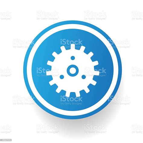 Gear 파란색 버튼 설계 깨끗하다 벡터 0명에 대한 스톡 벡터 아트 및 기타 이미지 0명 벡터 일러스트레이션 Istock