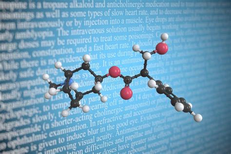 Molecular Model Of Atropine 3d Rendering Stock Illustration Illustration Of Cyan Text 242904420