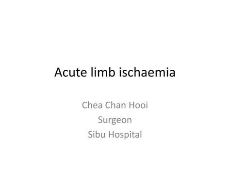 Acute Limb Ischaemia Pptx