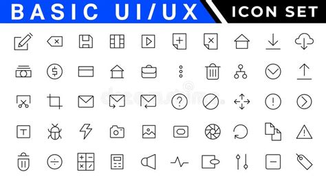 ui ux icon set user interface iconset collection stock illustration