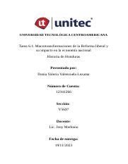 Tarea Macrotransformaciones en la reforma liberal docx UNIVERSIDAD TECNOLÓGICA