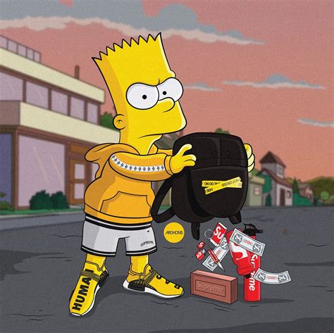 Dppicture Bape Hypebeast Bart Simpson Supreme Wallpaper