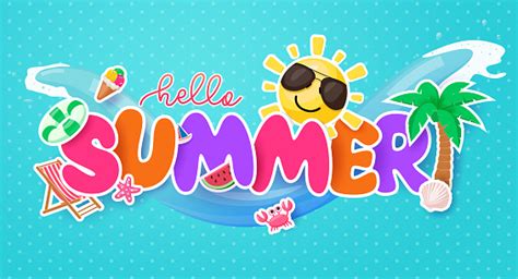 여름 안녕하세요 텍스트 인사말 벡터 디자인입니다 안녕하세요 여름 태양과 팸 트리 종이 컷 요소가 있는 타이포그래피 여름아 안녕에 대한 스톡 벡터 아트 및 기타 이미지