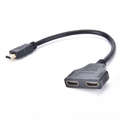 Hdmi 1 Male To Dual Hdmi 2 Female Y Splitter Cable Grandado