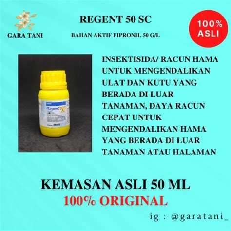 Jual REGENT SC KEMASAN ML INSEKTISIDA KONTAK SISTEMIK UNTUK MENGENDALIKAN ULAT DN KUTU