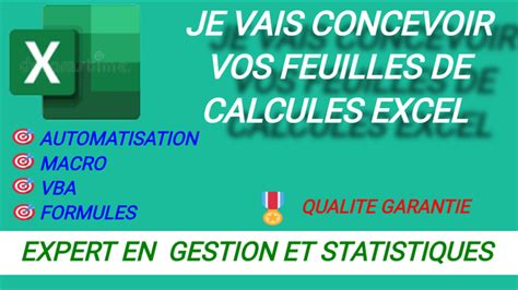 Je Vais Créer Et Automatiser Vos Fichiers Excel Par Guiffouprisca