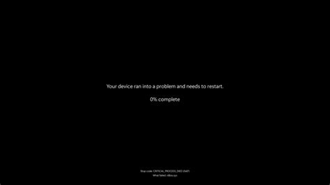 Windows Blue Screen Of Death Is Gone Replaced By A Black Screen