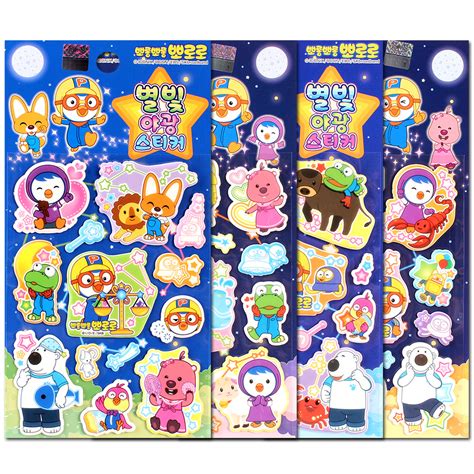 팀워크코리아 뽀로로 별빛야광 스티커4개