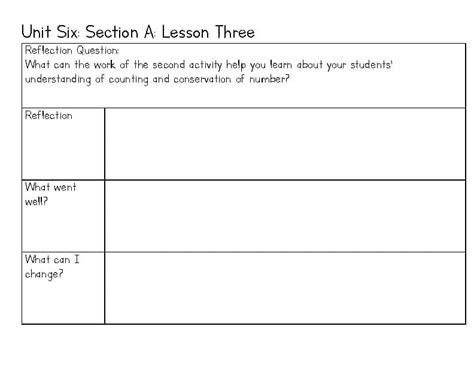 Im Kindergarten Math Tm Teacher Reflection Journal Unit Six By Mrs Muir