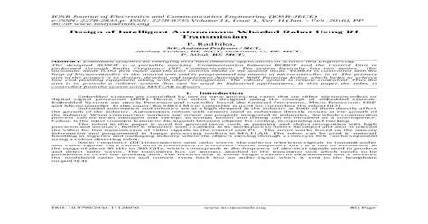 Design Of Intelligent Autonomous Wheeled Robot Using Rf Transmission