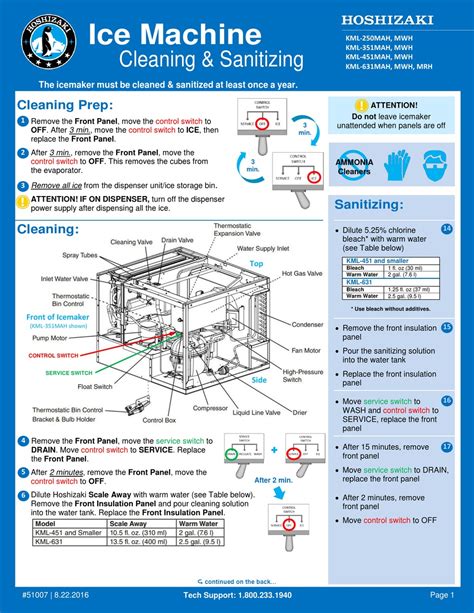 Hoshizaki Kml 250mah Cleaning And Sanitizing Pdf Download Manualslib
