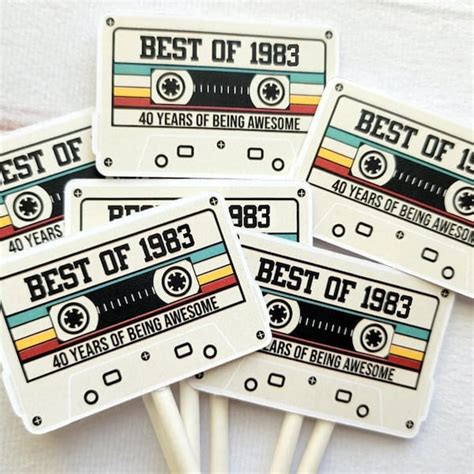 80s Cupcake Toppers Etsy