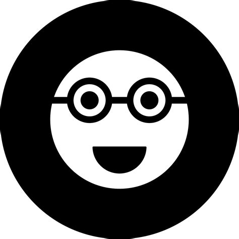 Nerd Face Emoji Icon In Black And White Color 24253585 Vector Art At