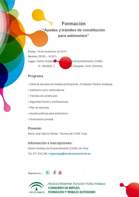 Ayudas Y Trámites De Constitución Para Autónomos Andalucía Emprende