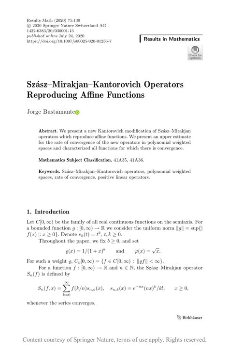 Szászmirakjankantorovich Operators Reproducing Affine Functions