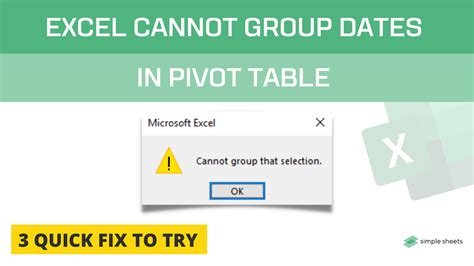 Excel Cannot Group Dates In Pivot Table 3 Quick Fixes To Try