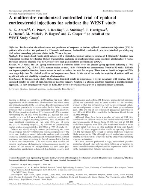 Pdf A Multicentre Randomized Controlled Trial Of Epidural