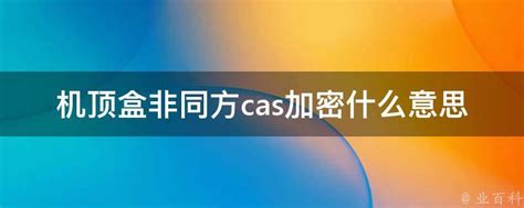 机顶盒非同方cas加密什么意思 业百科
