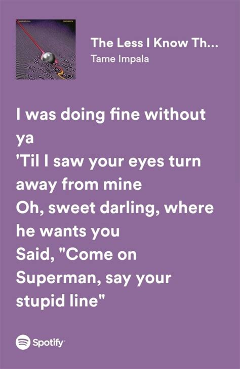 Spotify Lyrics Tame Impala Lyrics Just Lyrics Tame Impala