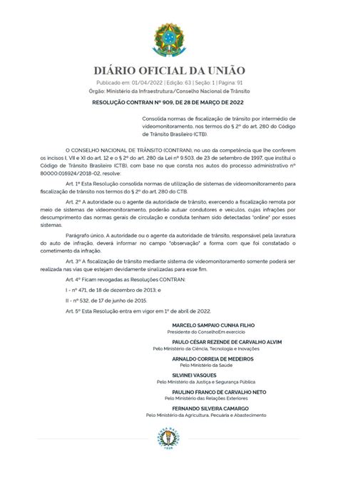 Resolução Contran 909 22 regulamenta aplicação de multa por câmeras de