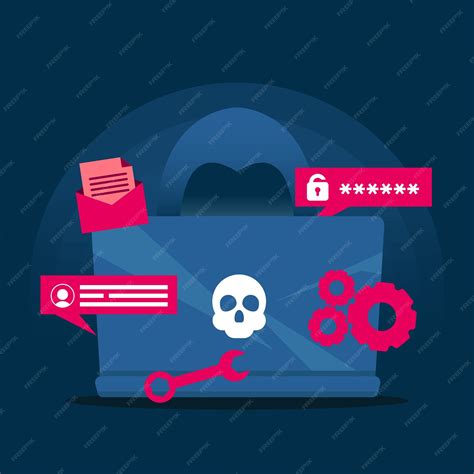 premium vector vector hand illustration cyber security hacker hacked