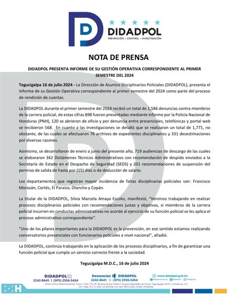 NOTA DE PRENSA DIDADPOL