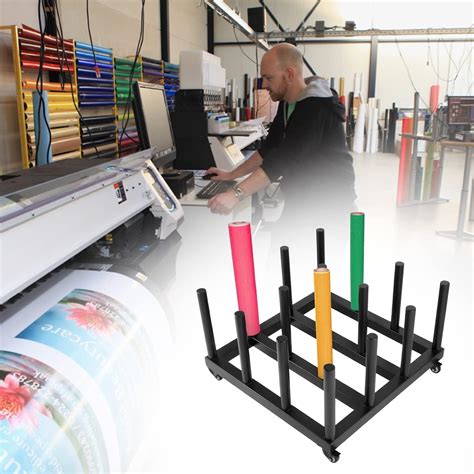 Buy Vinyl Cart Mobile Rack Assembled Steel Vinyl Media Roll Cart For Mobile Storage Core