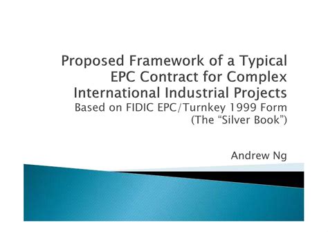 110801proposed fidic contract framework for complex epc projects ppt