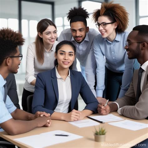 Diverse Work Meeting Participants Stable Diffusion Online