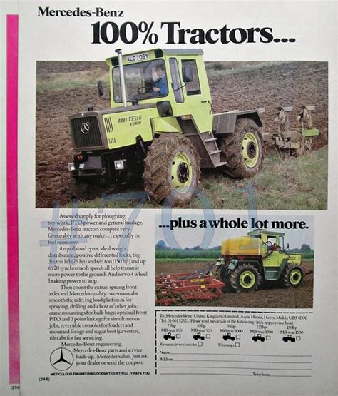 Mercedes Benz Mb Trac Tractor Range Advert Original 1983 Mb Trac 1000