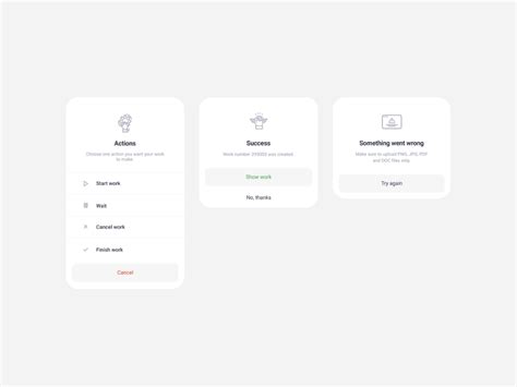 Pop Up Actions Success Error Pop Up App Interface Design Pop
