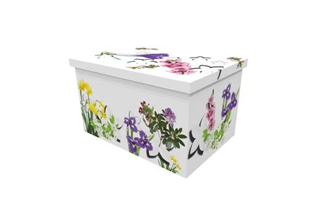Cardboard Ash Casket Glorious Spring Flowers 3631a Greenfield Coffins