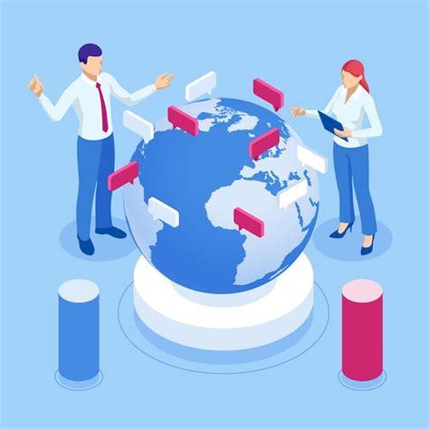 Negocio Global Isométrico De Conexiones Y Transferencia De Información
