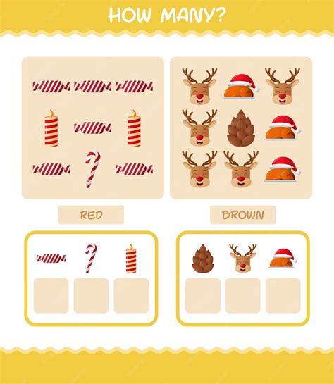 Combien De Dessin Animé Noël Jeu De Comptage Jeu éducatif Pour Les