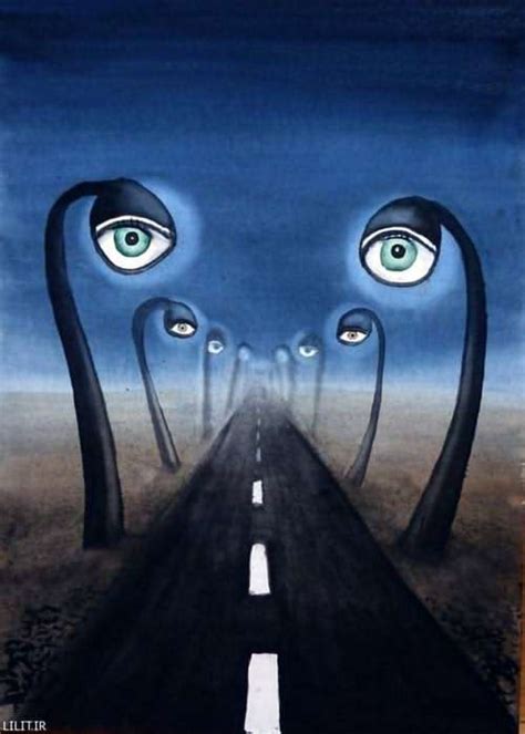 🎨 اثر هنری تابلو نقاشی جاده شب لیلیت ® Lilit