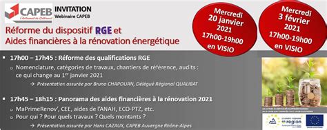 Présentation de la réforme RGE et des aides financières à la rénovation