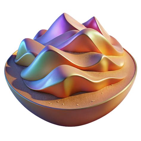 Abstract 3d Render Iridescent Waves In A Golden Sphere 55924211 Png