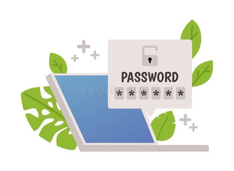 Personal Data Protection Page For Entering A Password Flat Vector Isolated Stock Vector