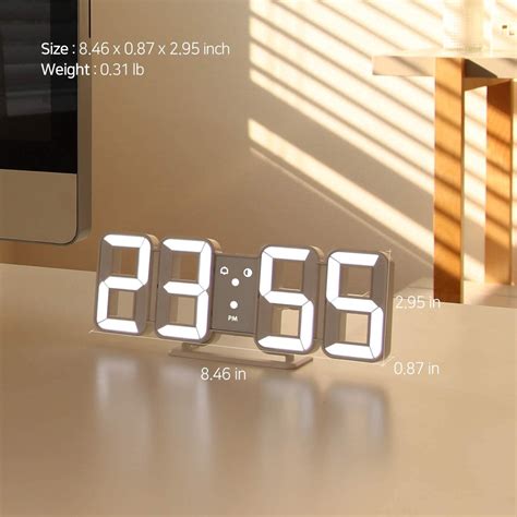 3d Led Desk Clock Smart Wall Clock With Time Date Temperature Alarm