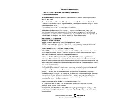 Solution Manuale Di Sociolinguistica Riassunto Manuale Di