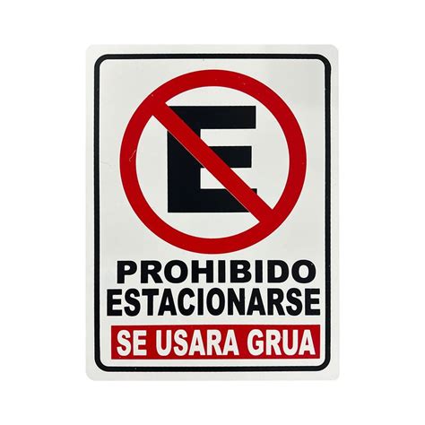 Letrero Prohibido Estacionarse Color Rojo Negro 25x35cm Safetystore