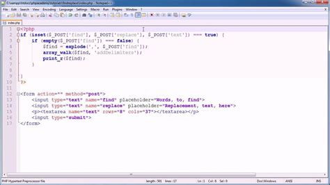 Php Tutorials Find Replace Text Part 2 3 Youtube